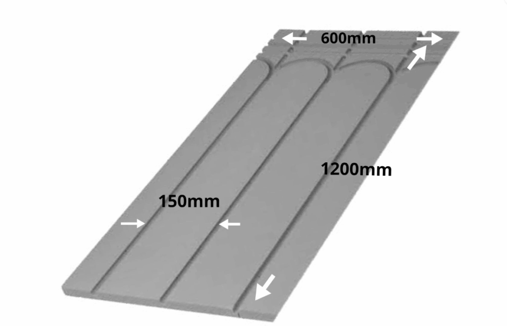 Grooved Solid Floor UFH XPS Board 12mm Pipe & 100mm Centre